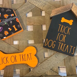 Wooden Dog Bone ,stand Alone, Halloween Dog Decor,hand Cut, Halloween ...