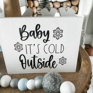 Winter Tiered Tray Decor Snowflake Sign Winter Block Signs - Etsy
