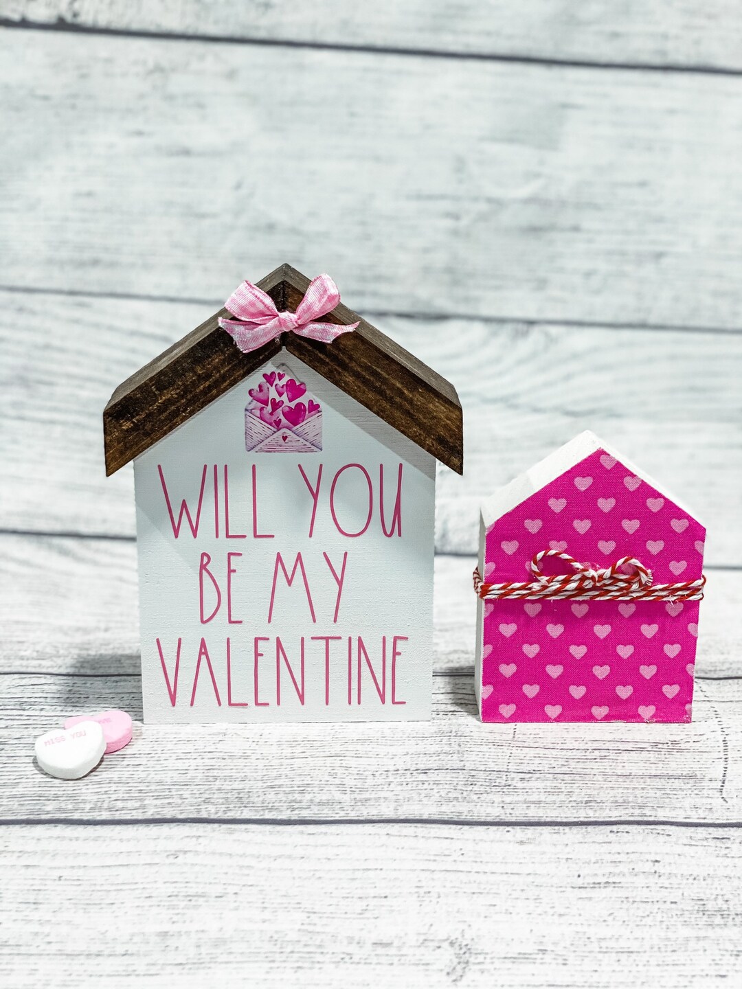 Valentines Day Houses,wood House, Set of 2, Wood Mini House, Rae Dunn ...