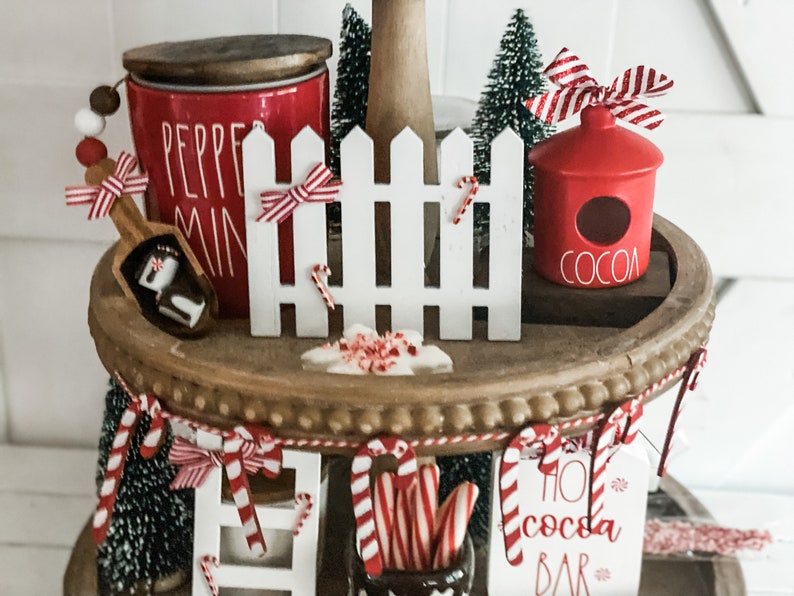 Candy Cane Mini Bundle Set of 4 Candy Cane Tiered Tray | Etsy