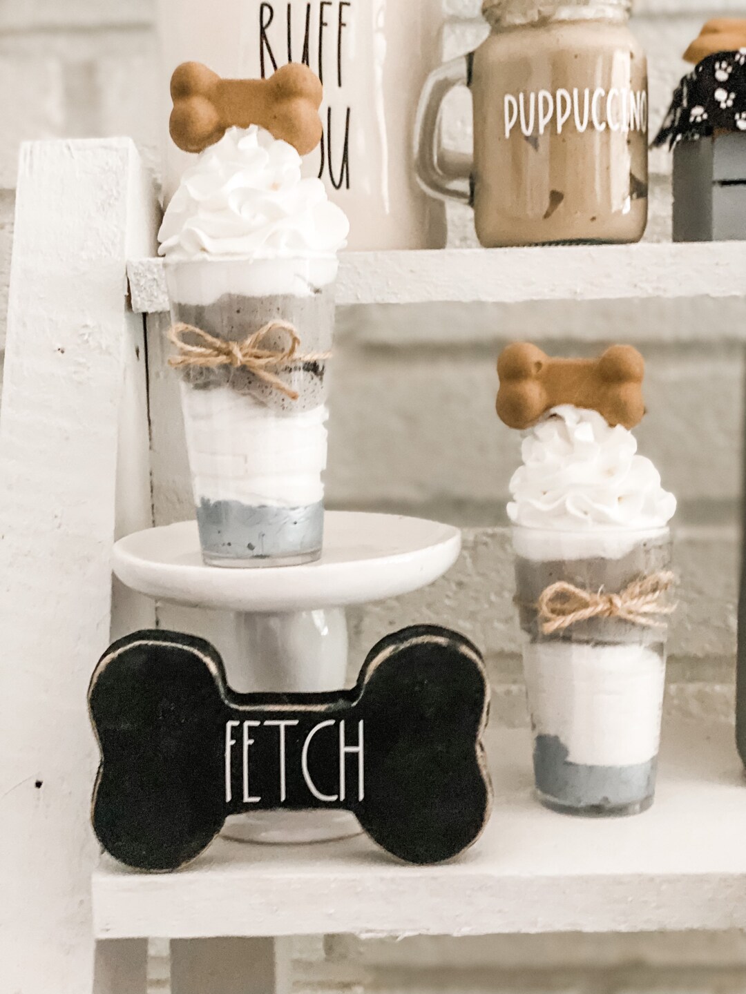 Faux Dog Parfait Fake Puppucino Drink Faux Dog Whipped Cream Dog Tiered ...