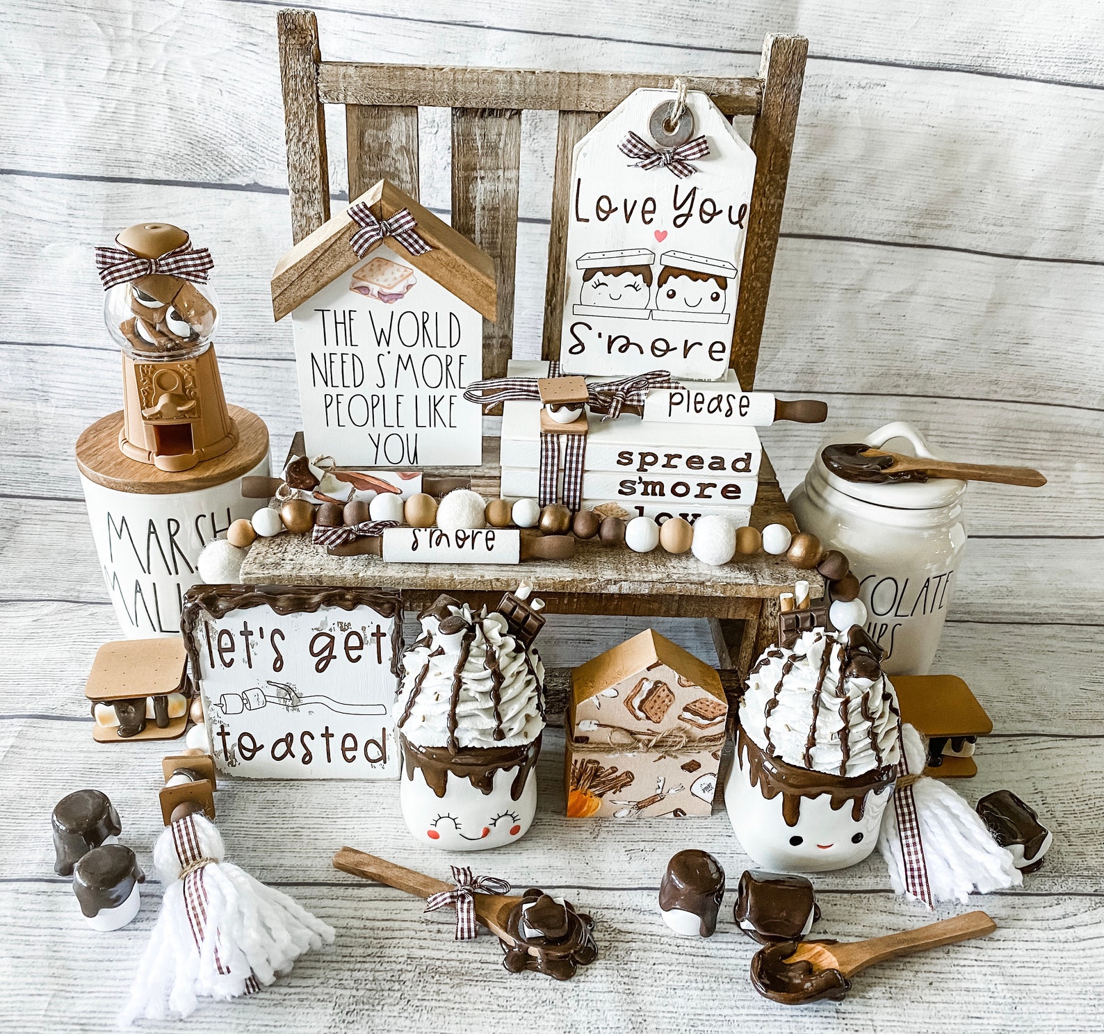 S'mores Decor Bundle S'mores Tiered Tray Bundle - Etsy