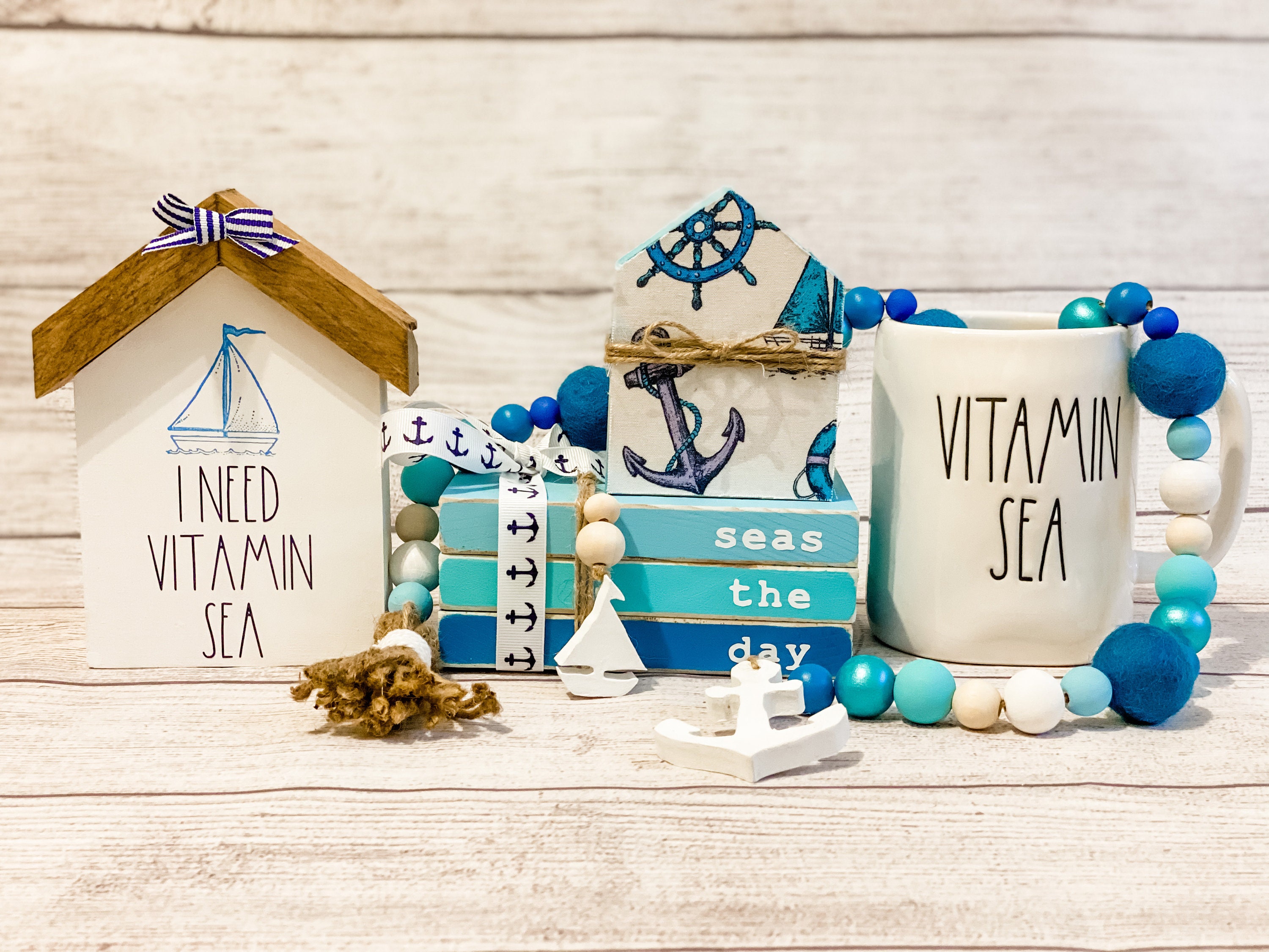 Beach Decor Bundle Set of 4 Nautical Tiered Tray Anchor - Etsy Canada