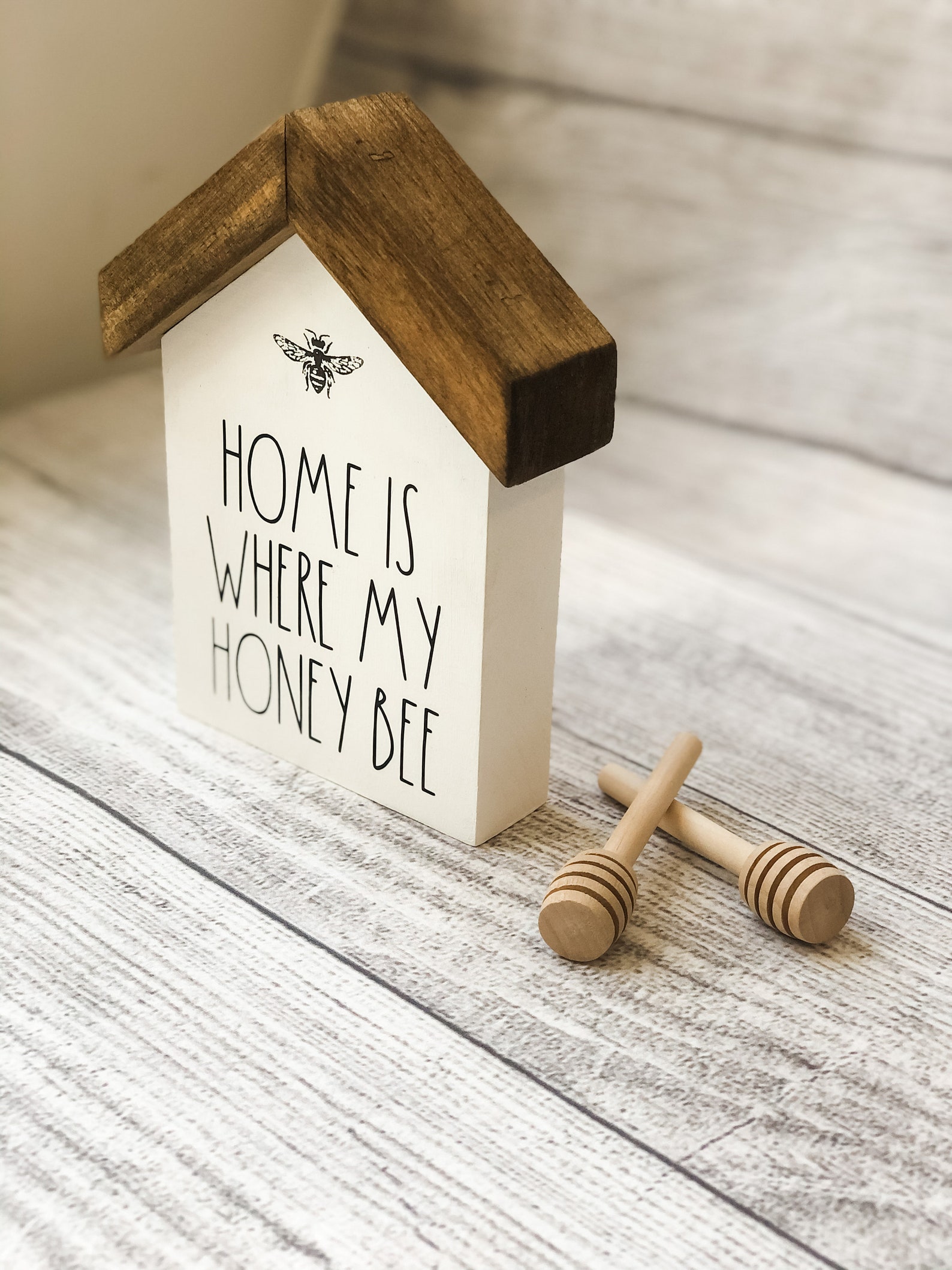 Bee Wood Houses Set of 2 Mini Wood Houses 2 Small Wood | Etsy