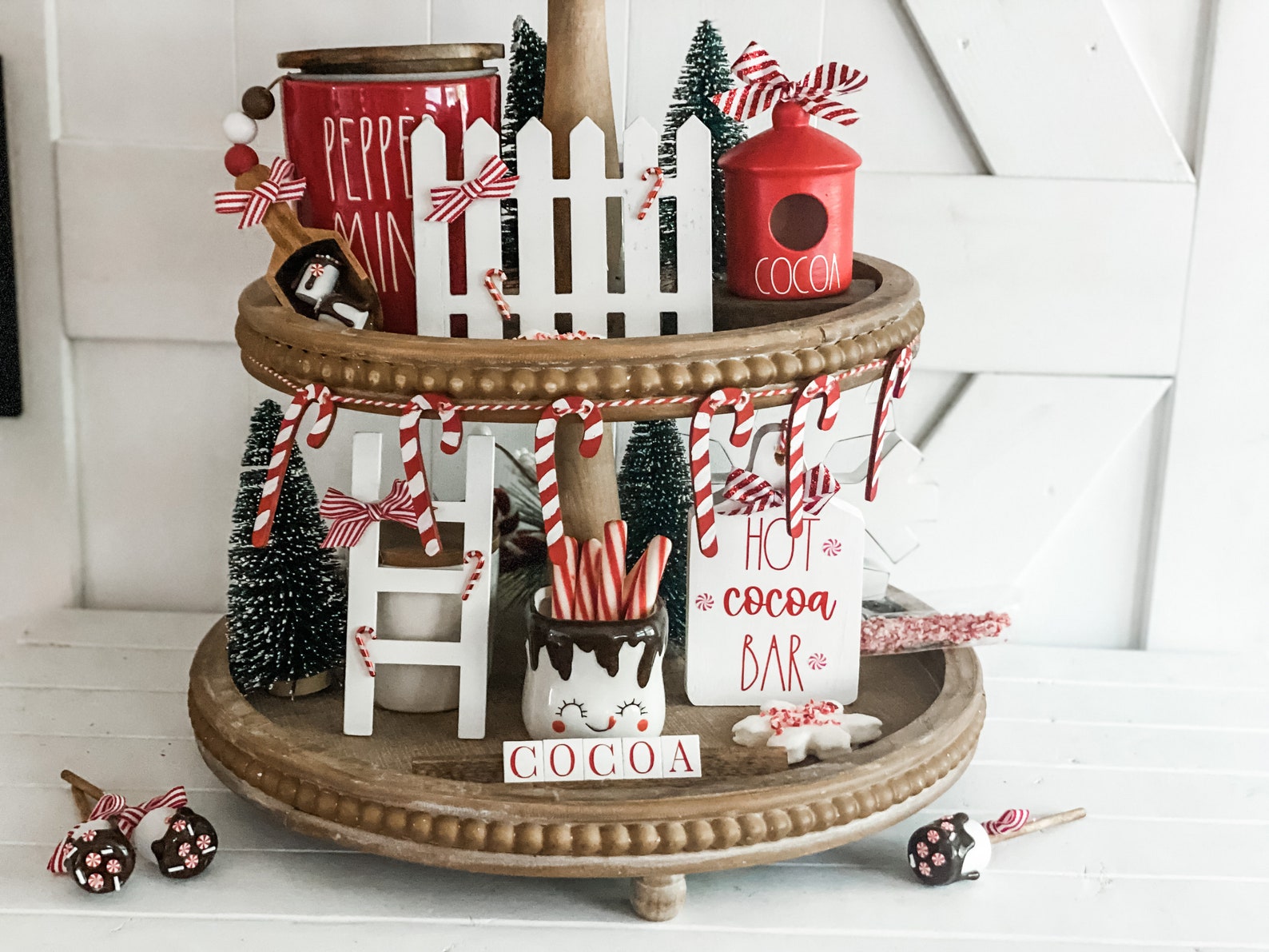 Candy Cane Mini Bundle Set of 4 Candy Cane Tiered Tray - Etsy