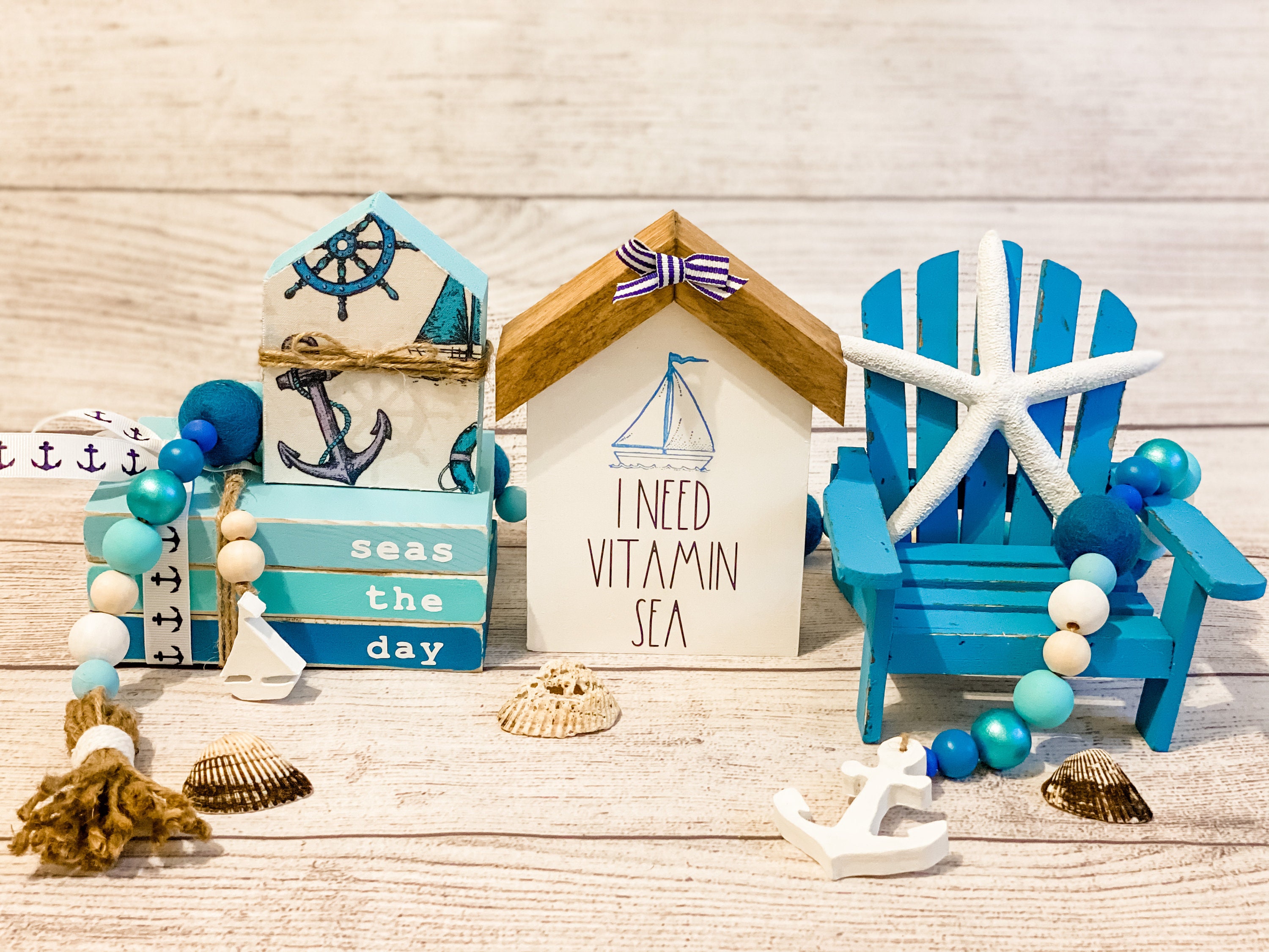 Beach Decor Bundle Set of 4 Nautical Tiered Tray Anchor - Etsy Canada
