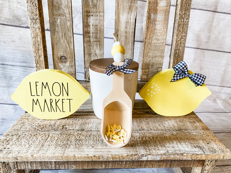 Wooden Lemons Set of 2 Stands Alone Hand Cut - Etsy