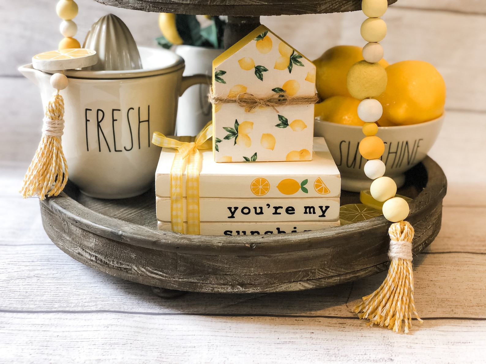 Lemon Decor Bundle Set of 4 Lemon Tiered Tray Lemon | Etsy