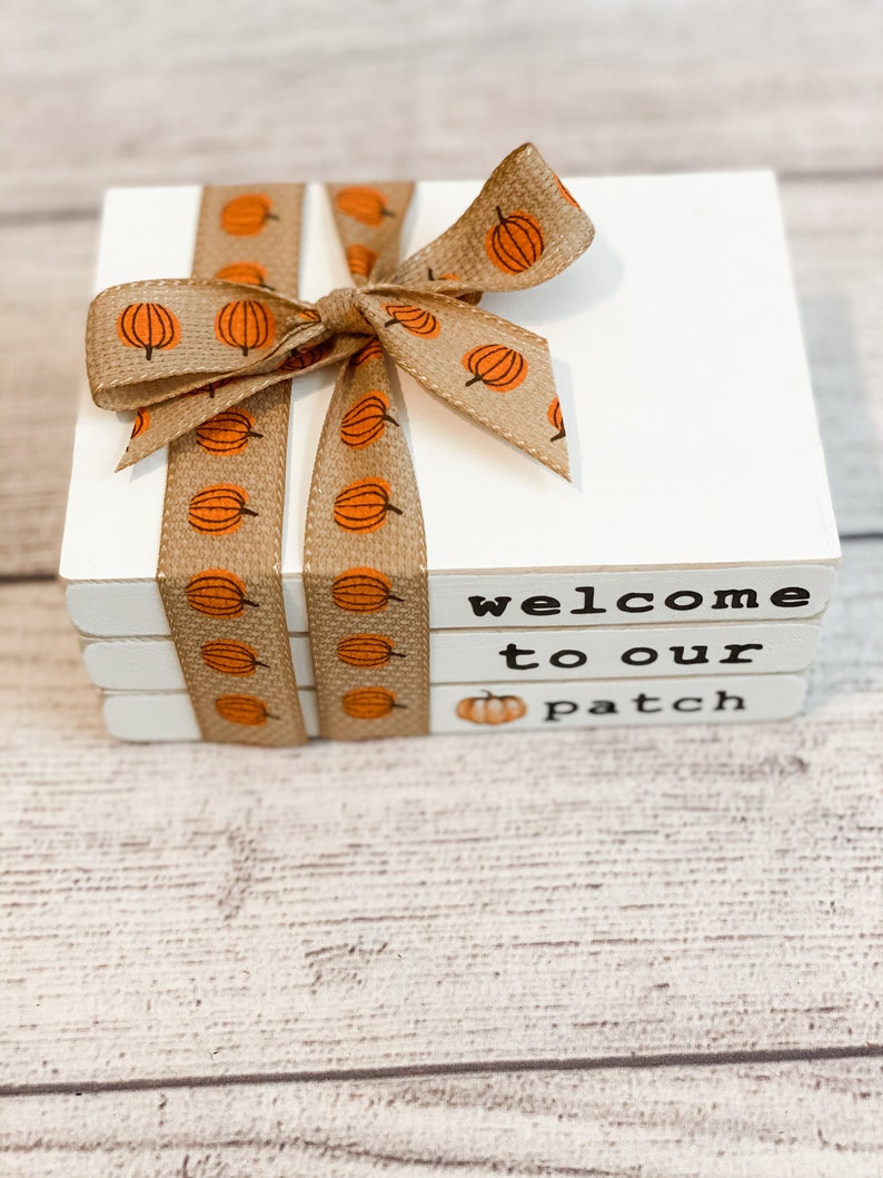 Pumpkin Wood Books Wooden Books Mini Book Bundle Welcome to - Etsy
