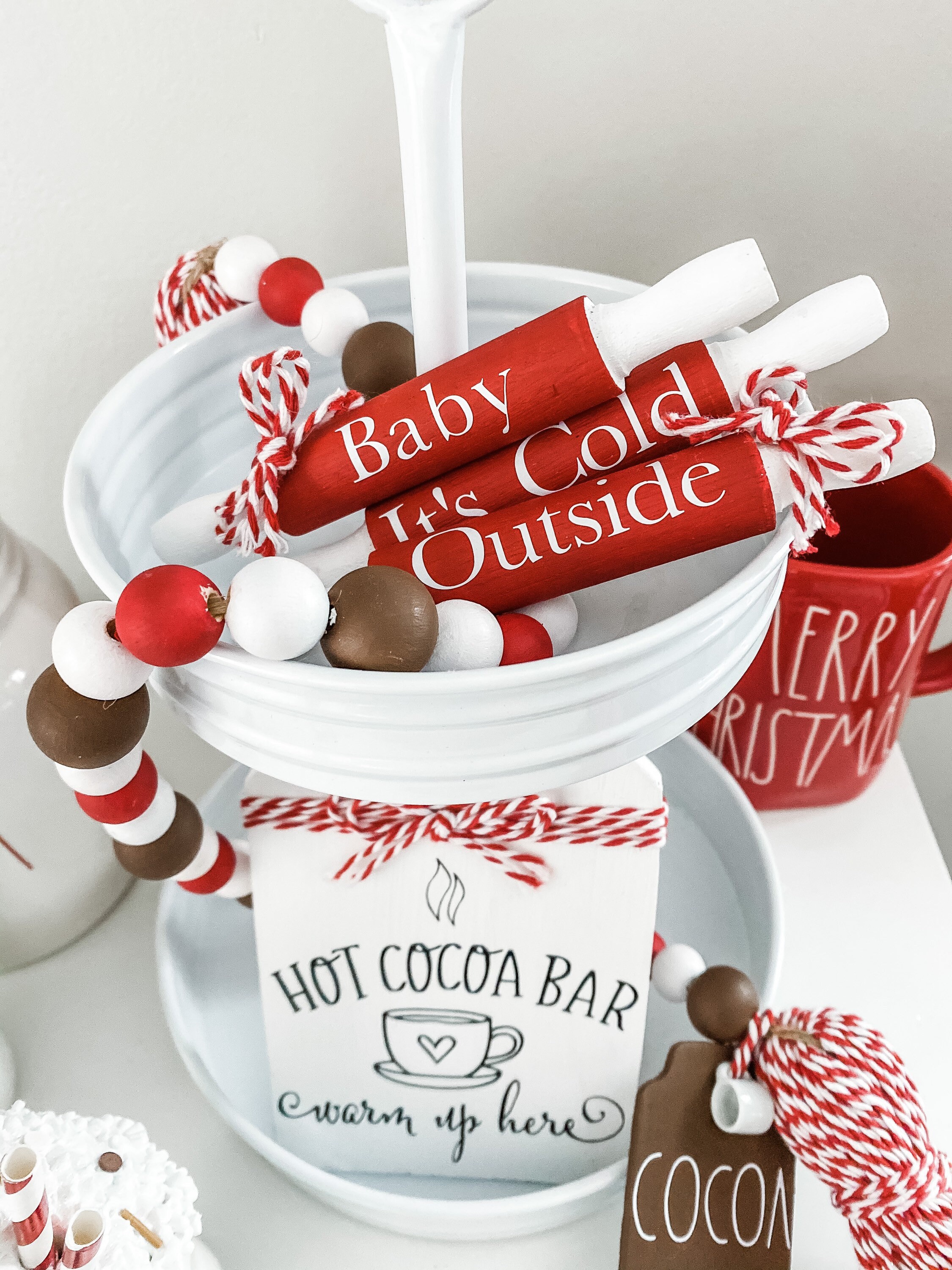 Christmas Decor Bundle Set of 4 Christmas Tiered Tray | Etsy