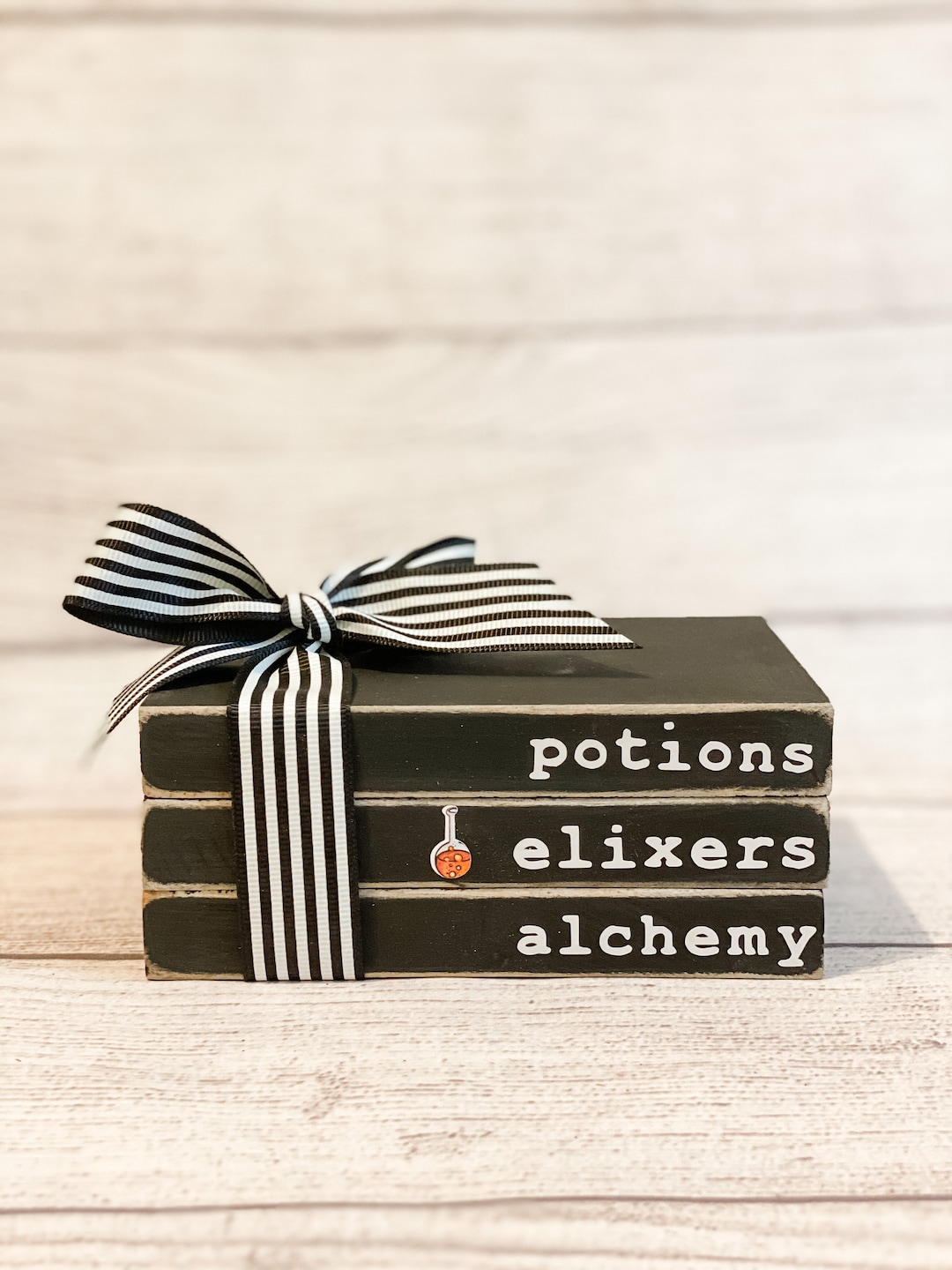 Witch Wooden Books, Mini Book Stack, Faux Book Bundle, Potions, Elixers ...