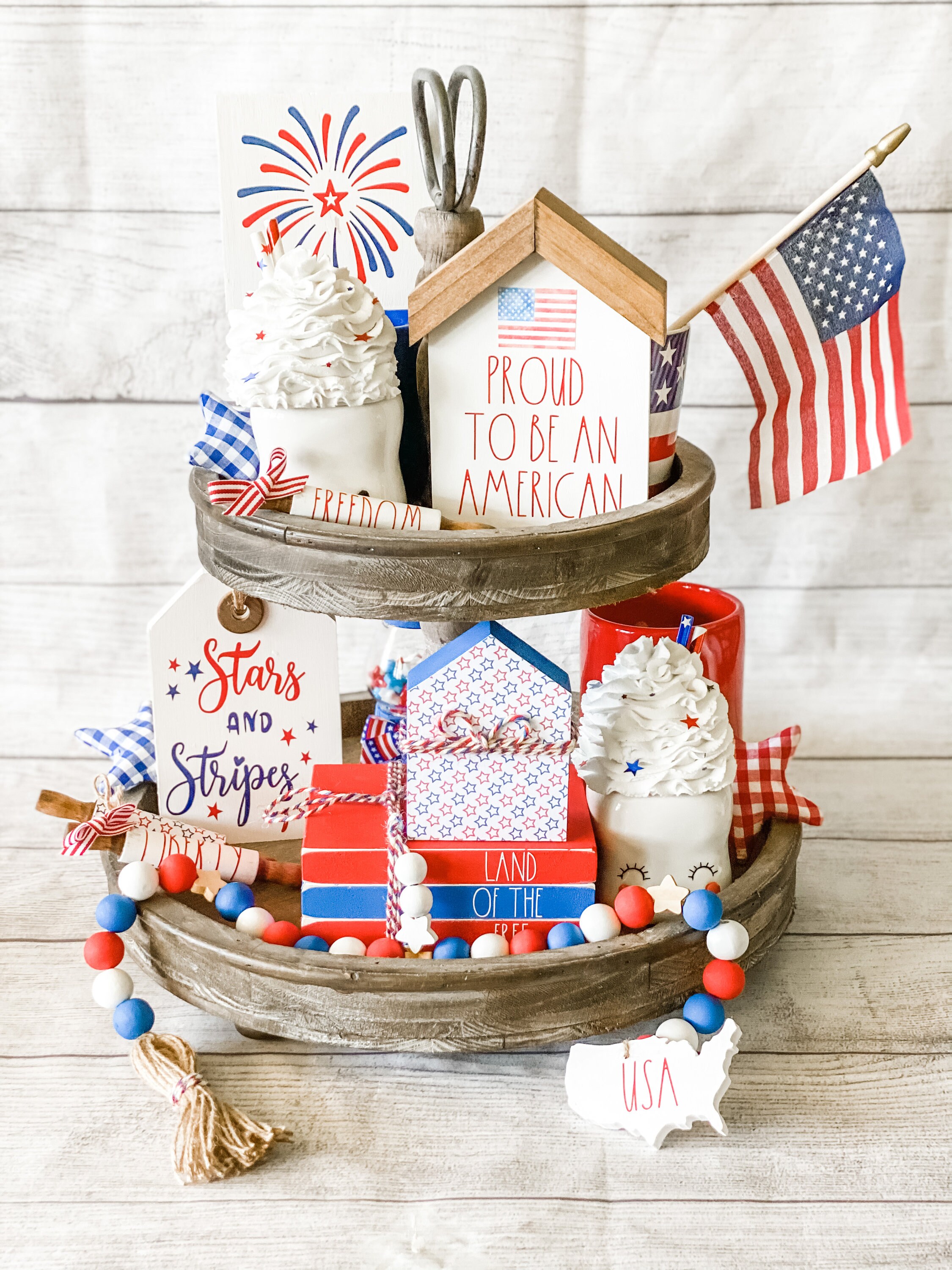 Patriotic Decor Bundle Americana Tiered Tray Bundle - Etsy