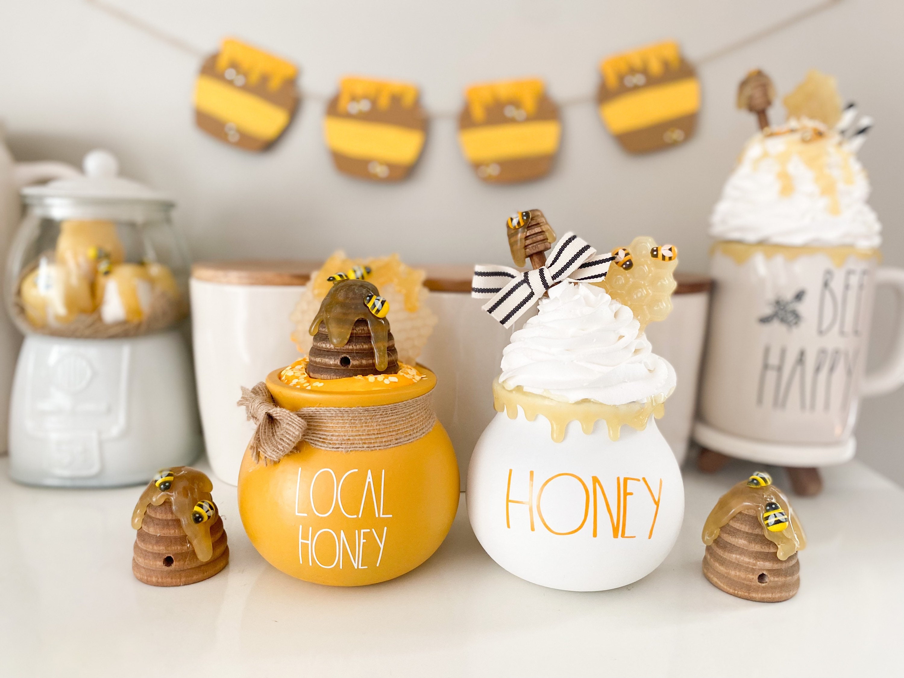 Mini Ceramic Pot Faux Honey Pot Bee Ceramic Decor Rae Dunn - Etsy