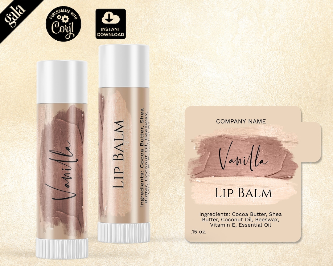 Lip Balm Label Template, DIY Product Label, Editable Lip Balm Label ...