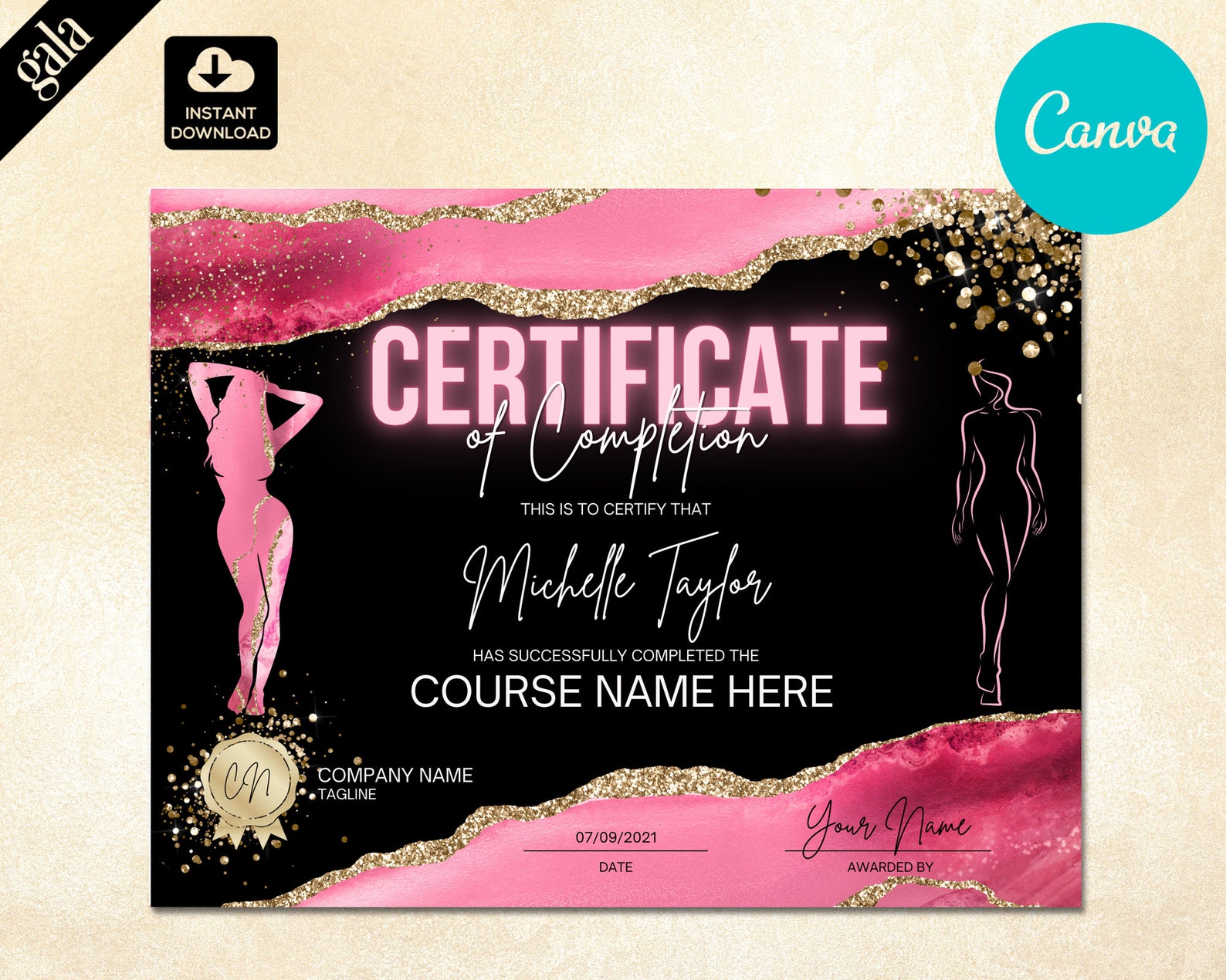 Certificate of Completion Template Body Sculpting - Etsy