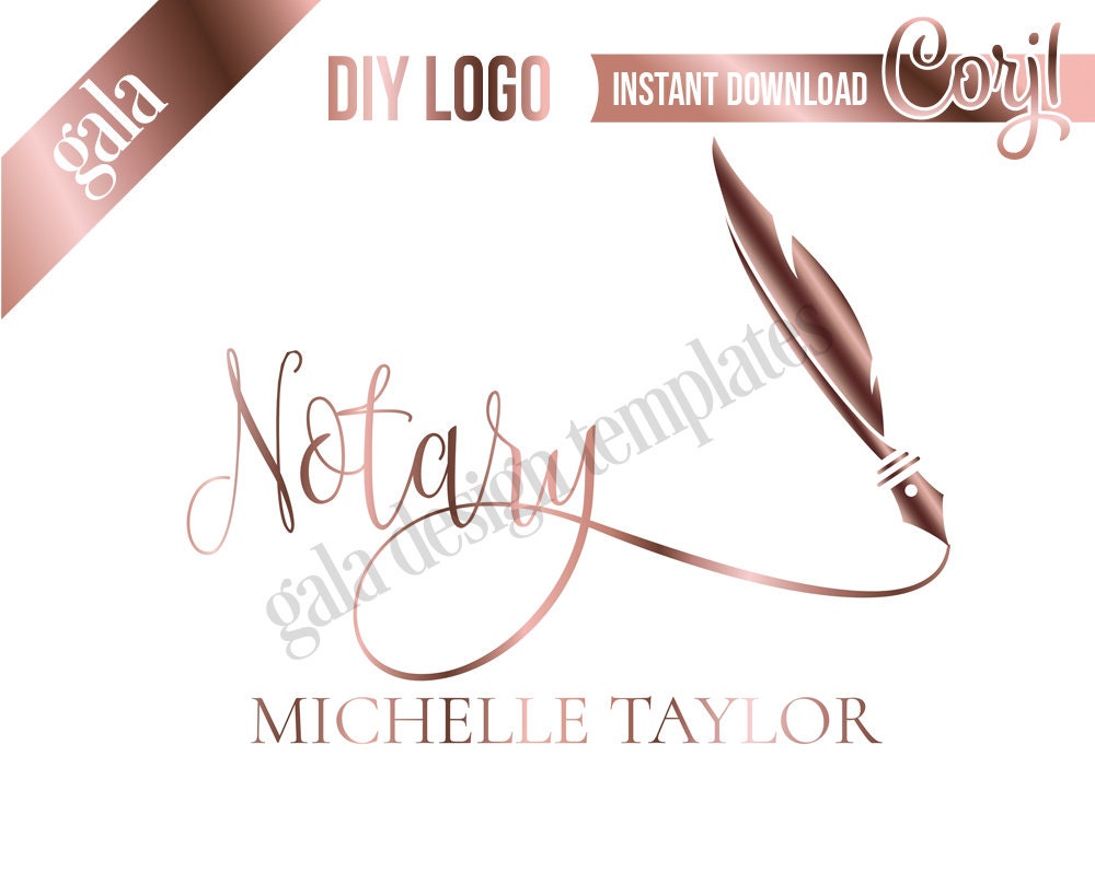 DIY Logo Template Notary Logo Design Signing Agent Logo - Etsy
