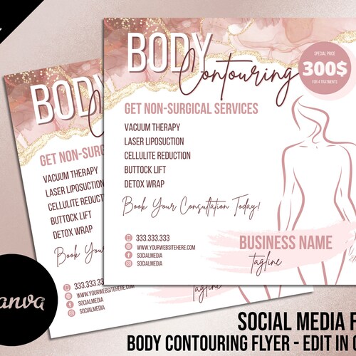 DIY BODY SCULPTING Flyer Body Contouring Flyer Social Media - Etsy