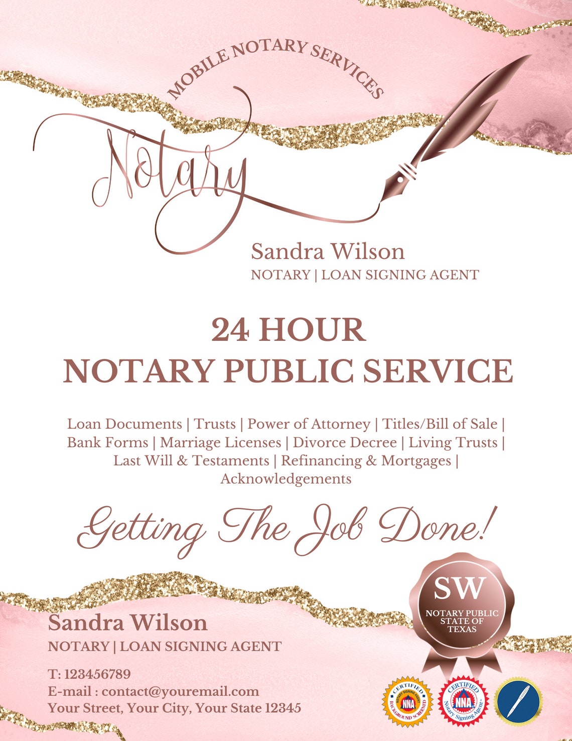Printable Notary Flyer Mobile Notary Services Notary Signing - Etsy