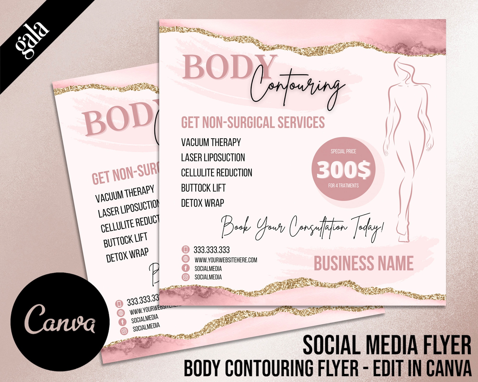 DIY BODY SCULPTING Flyer Body Contouring Flyer Social Media - Etsy