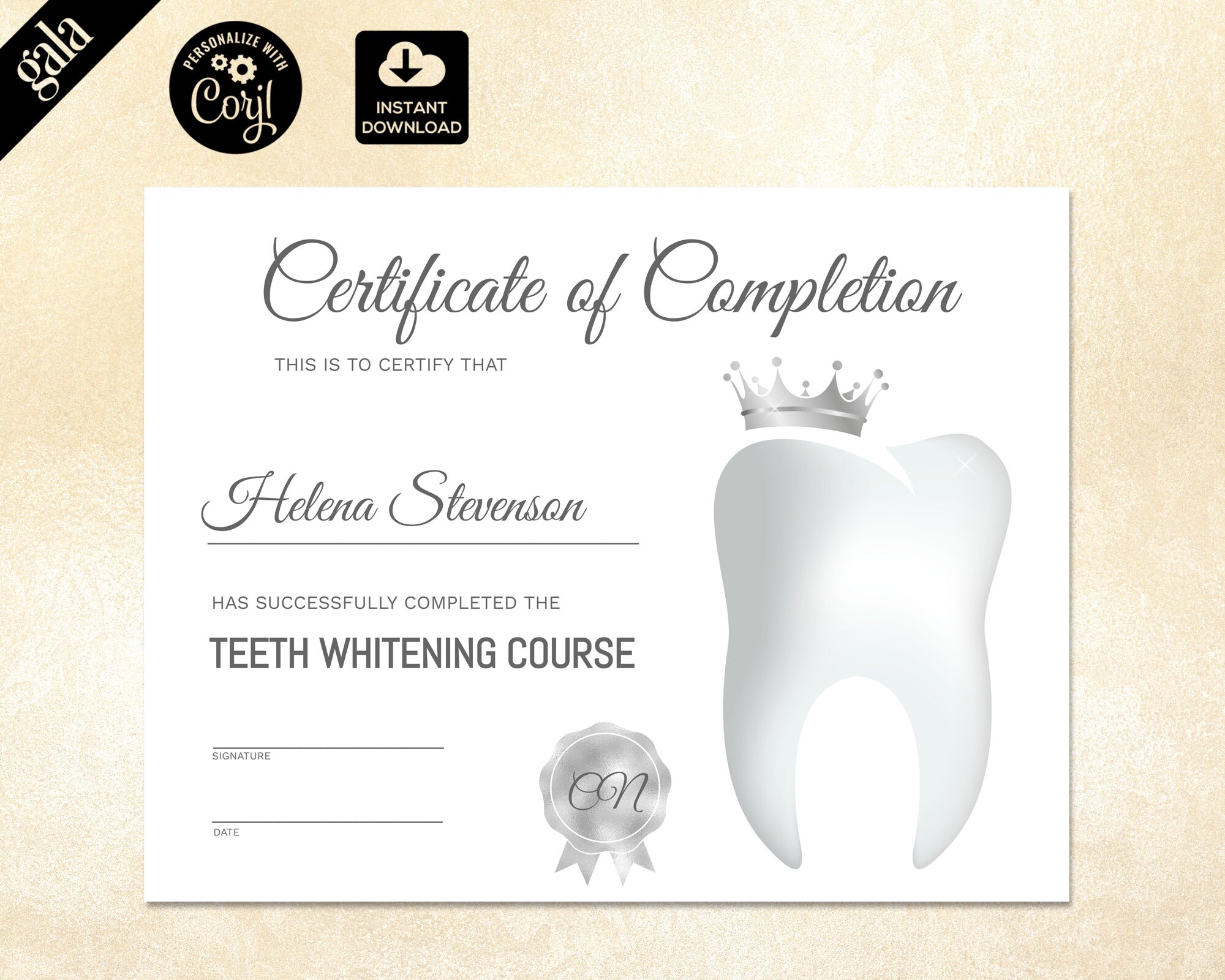 Dental Gift Certificate Template
