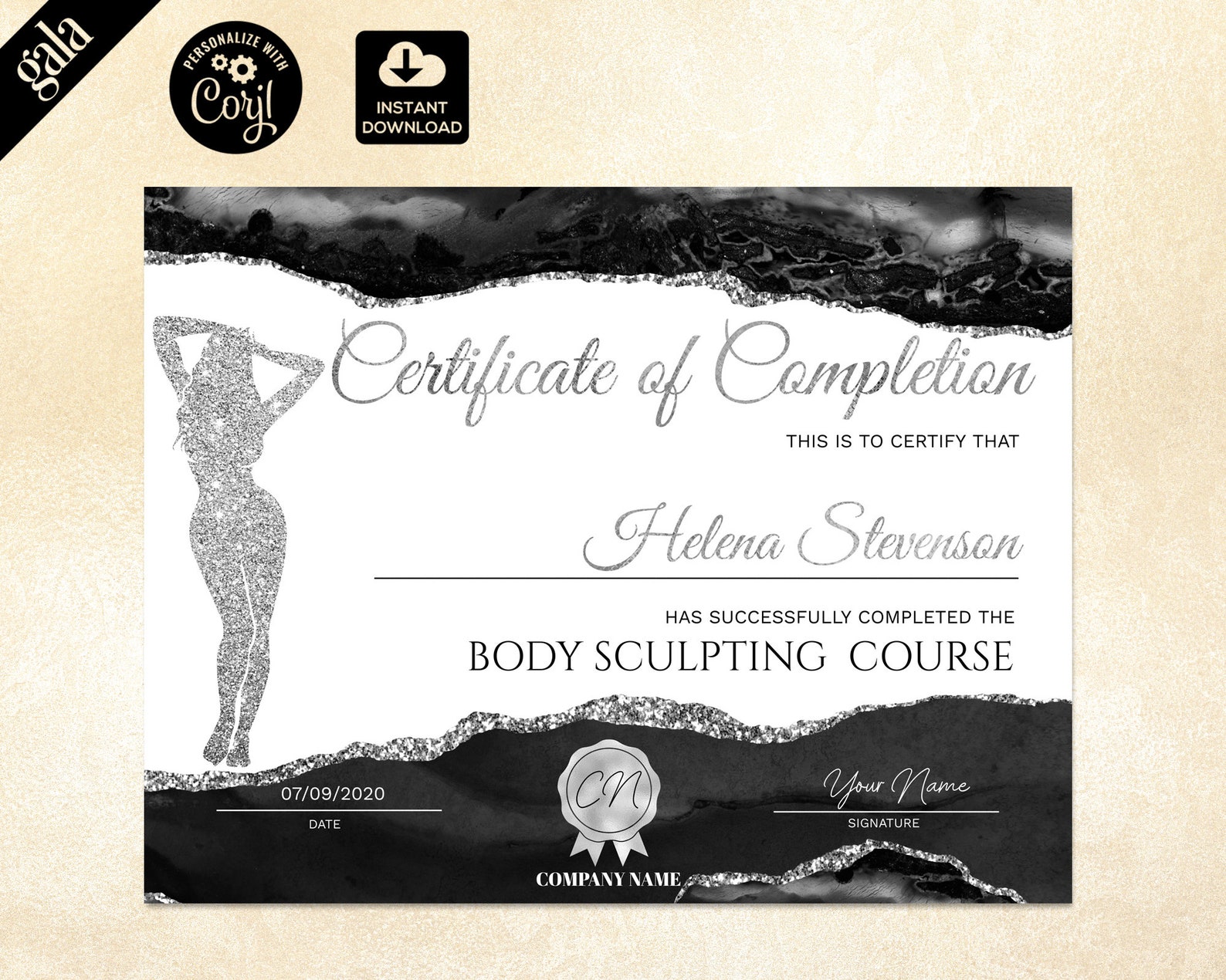 Body Sculpting Certificate of Completion Fitness Certificate - Etsy