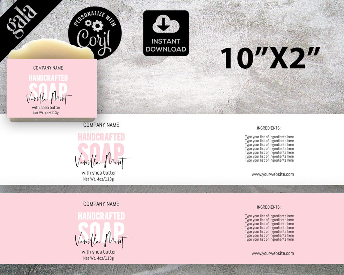 Label Template Handcrafted Soap Labels Handmade Soap Label - Etsy