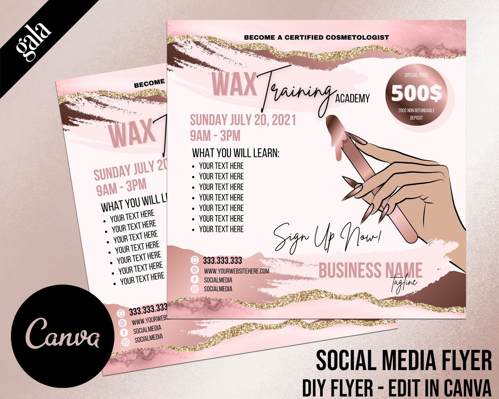 DIY Wax Course Flyer Design Waxing Class Flyer Beauty Waxing - Etsy
