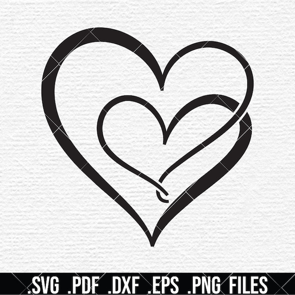Two Hearts Svg - Etsy