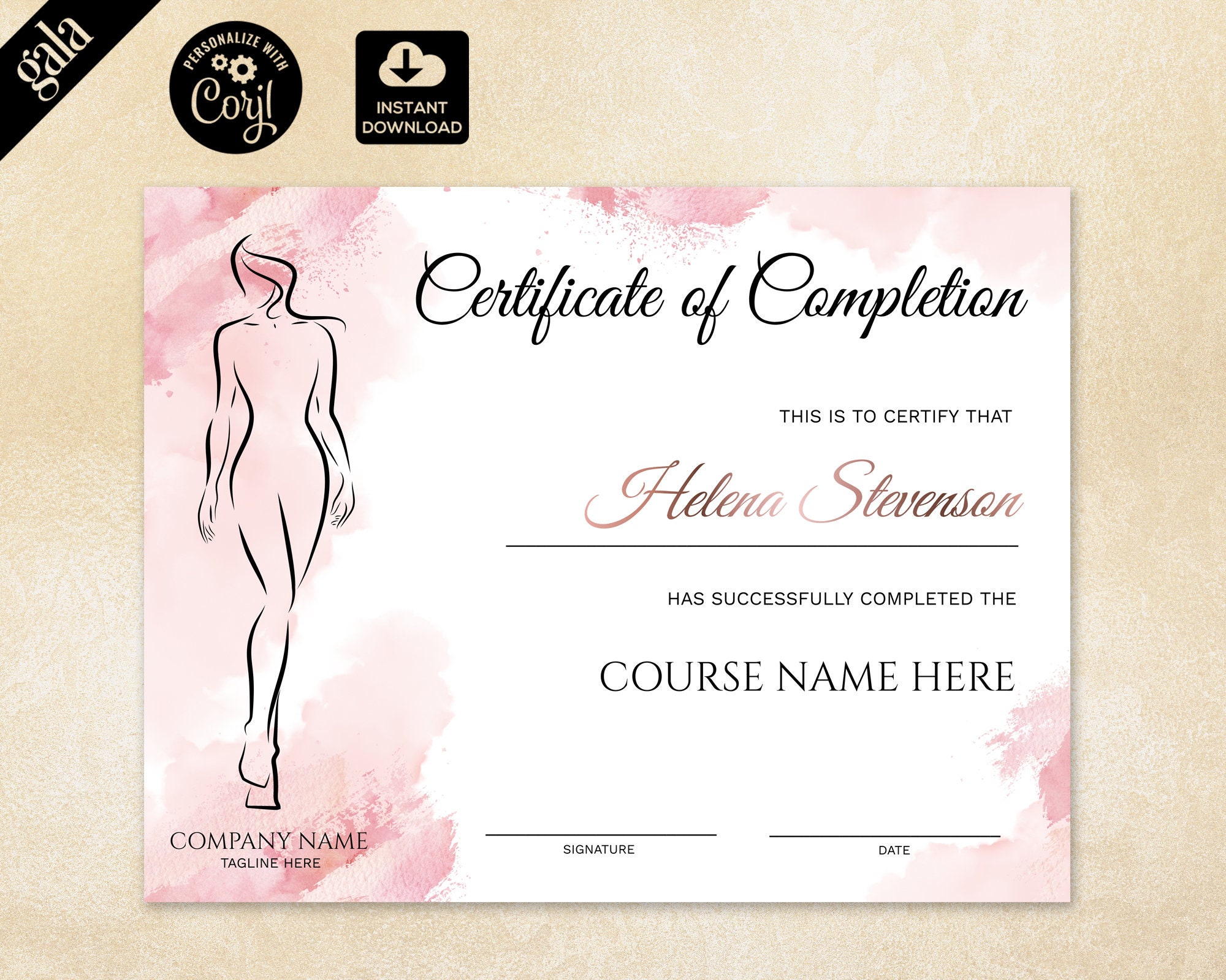 Body Sculpting Certificate of Completion Fitness Certificate - Etsy