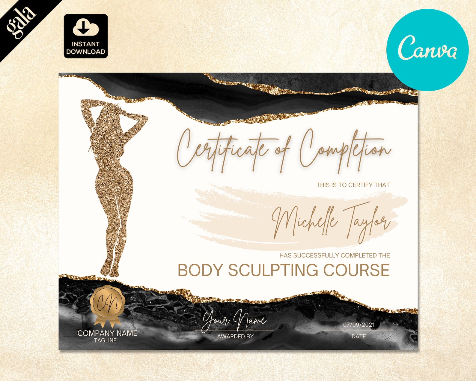 Certificate of Completion, Body Sculpting Certificate Template, Fitness ...