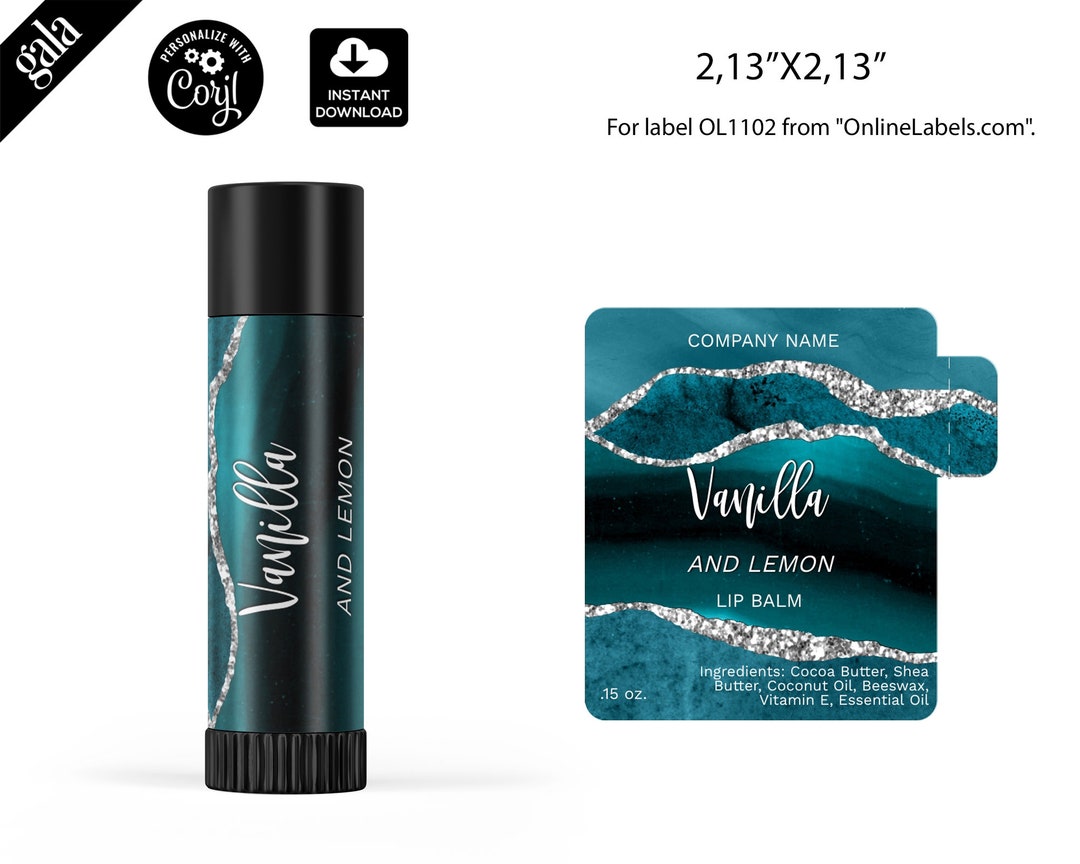 Lip Balm Label Template, DIY Product Label, Editable Lip Balm Label ...