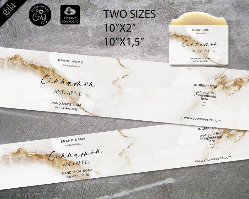 Soap Labels 10x1.5 Modern Marble Product Label Simple - Etsy