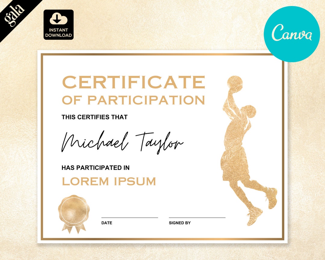 Editable Basketball Certificate Template, Sports Award Certificates 001 ...