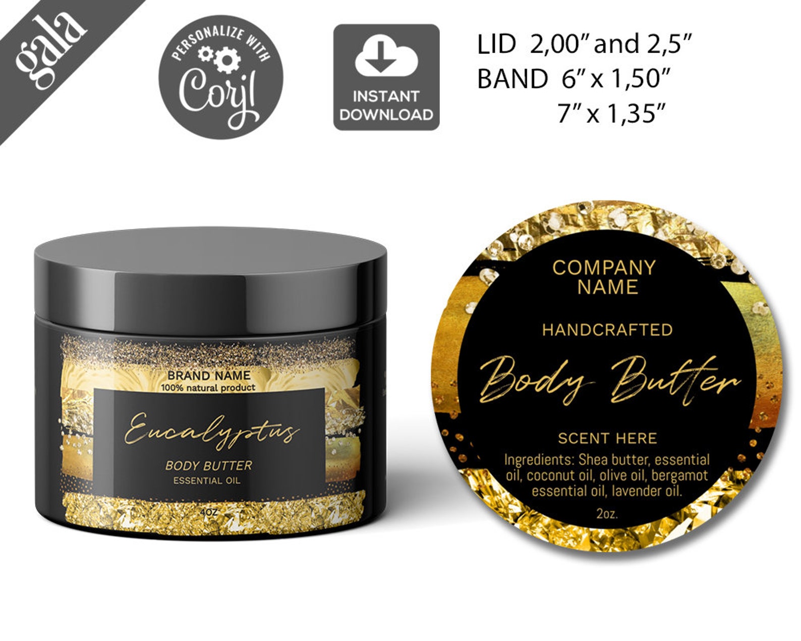 Wrap Around Label Template Body Lotion Labels Jars Candle - Etsy