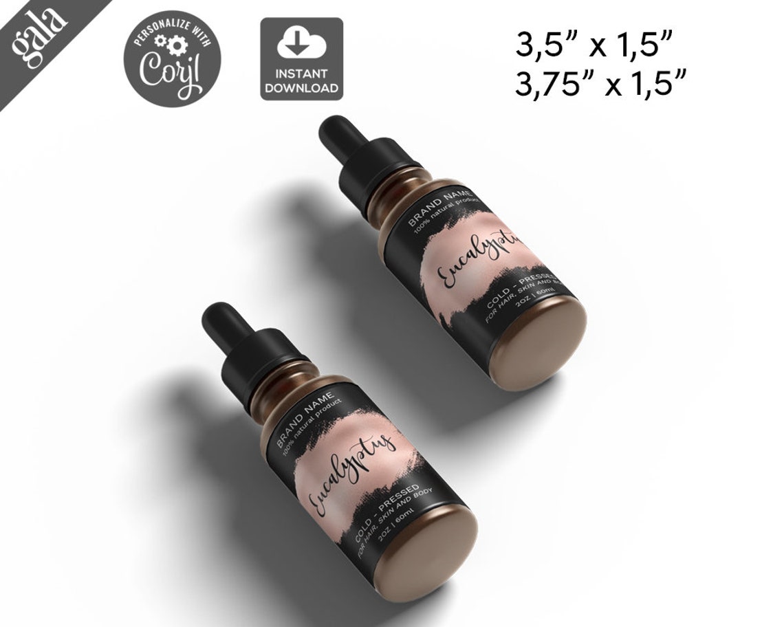Dropper Bottle Label Template Editable Product Label Rose | Etsy