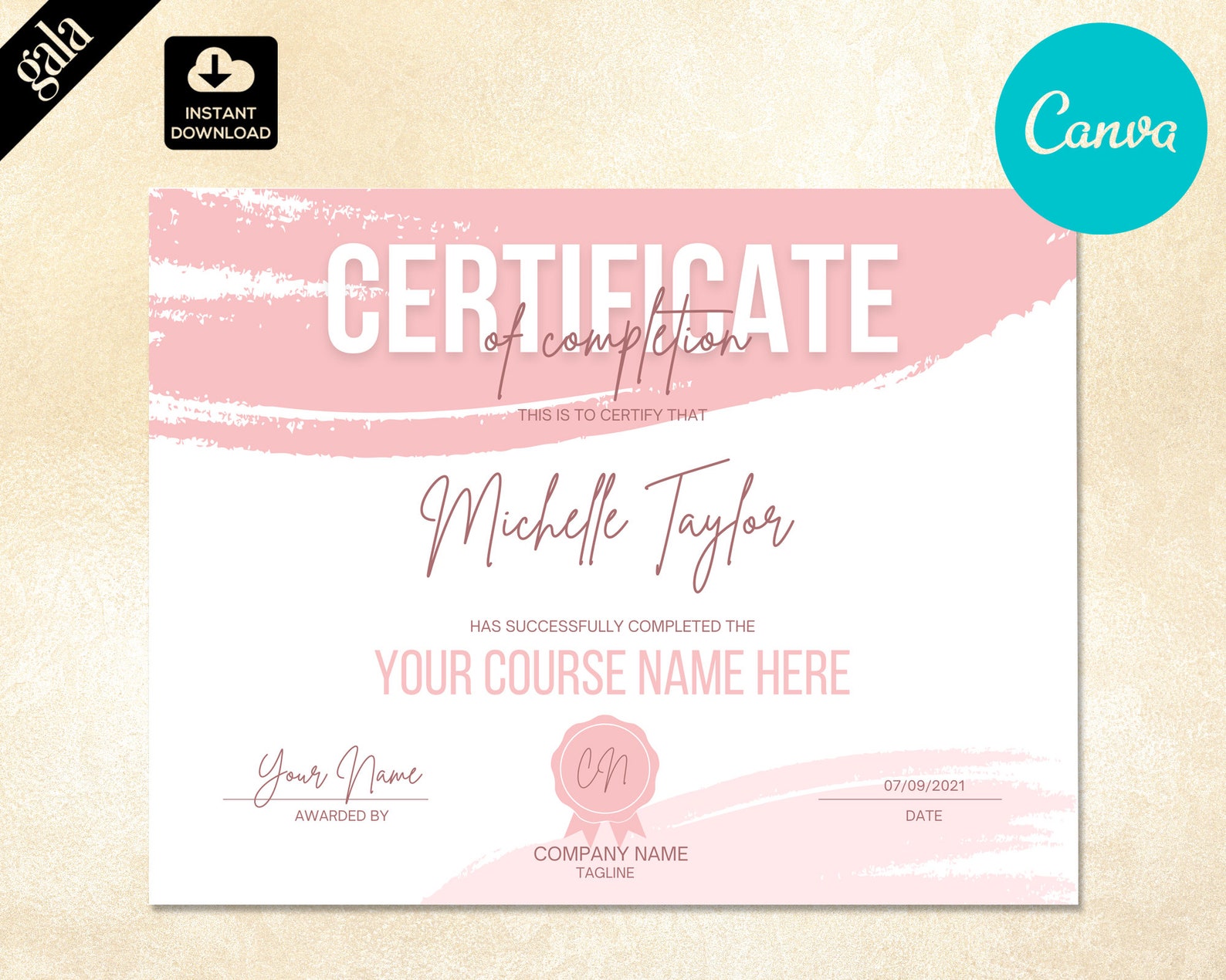 DIY Certificate of Completion Template Printable Beauty - Etsy