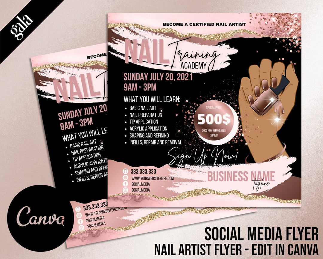 DIY Nail Course Flyer Design Nail Class Flyer Nail Tech - Etsy