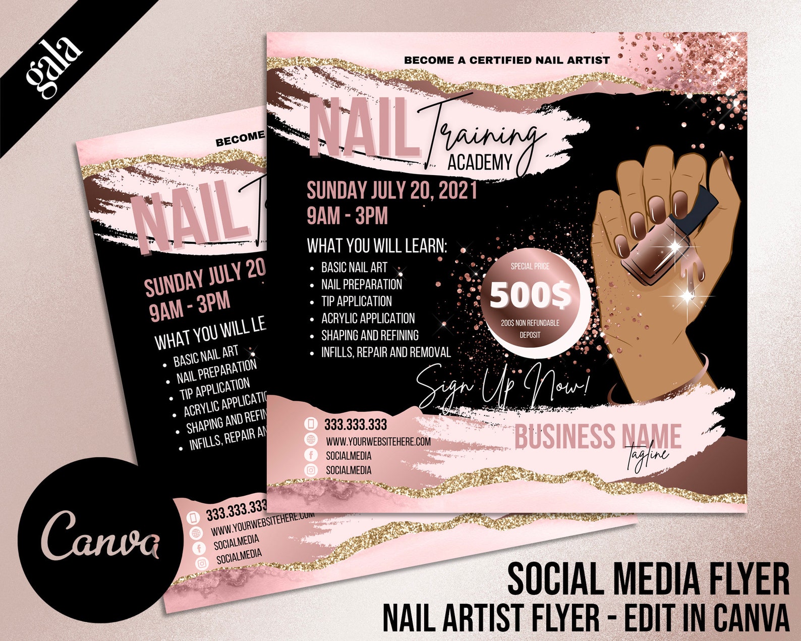 DIY Nail Course Flyer Design Nail Class Flyer Nail Tech - Etsy
