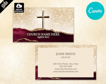 DIY Church Business Card Template - Etsy