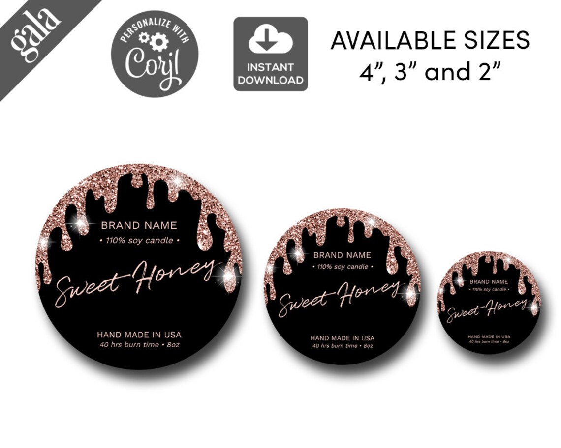 Circle Product Label DIY Product Label Candle Label | Etsy