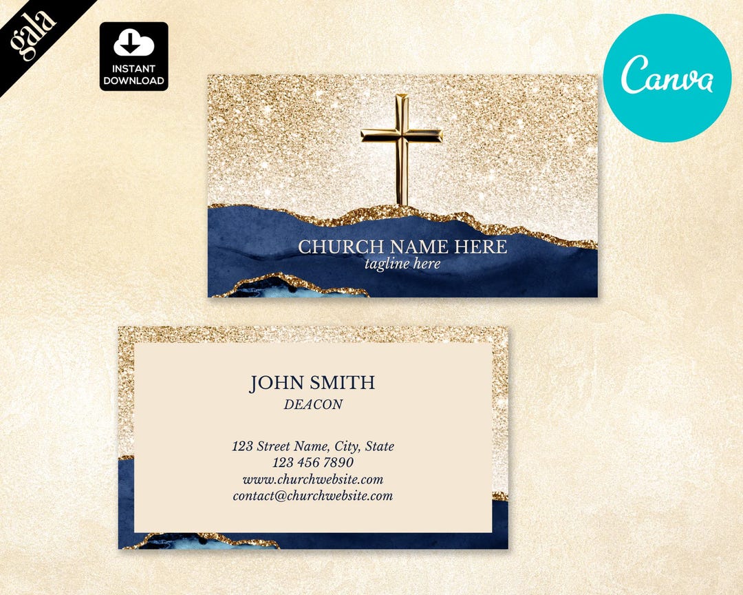 Church Business Cards Templates for Deacon, Pastor, Minister, Preacher ...