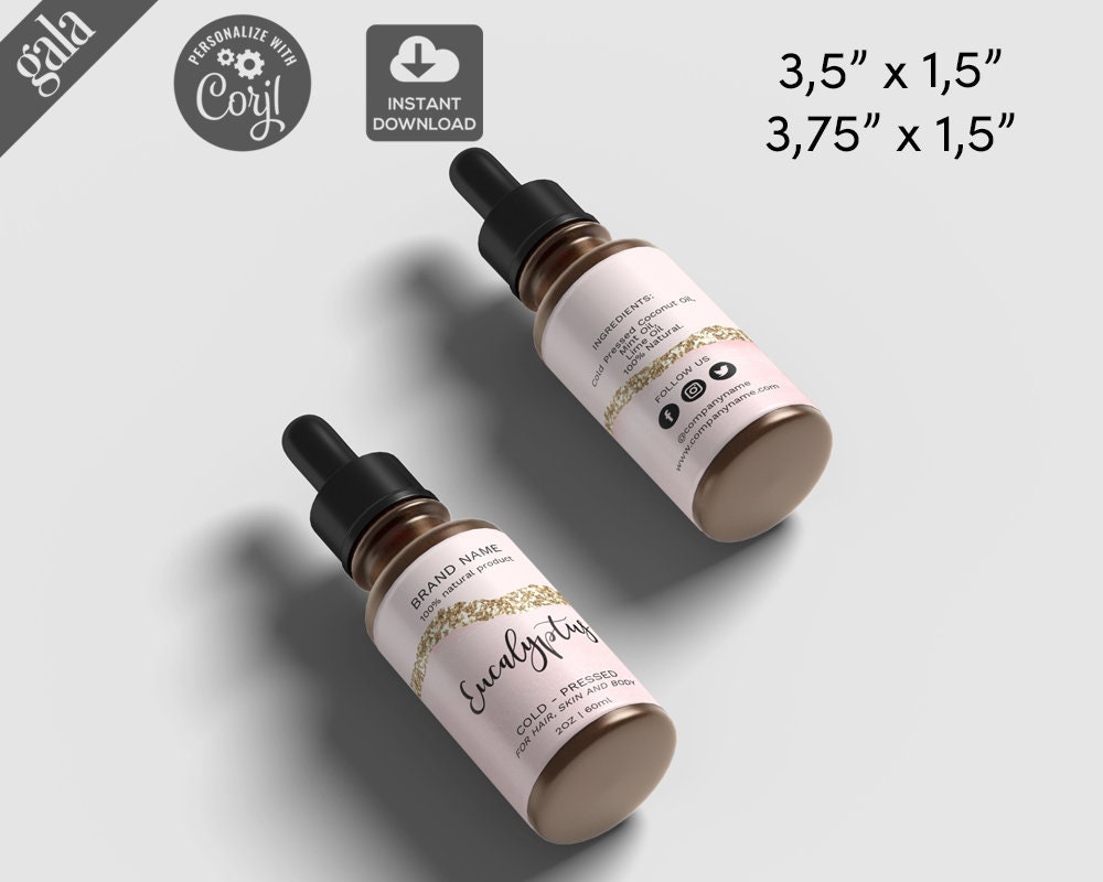 Editable Dropper Bottle Label Template Editable Product | Etsy