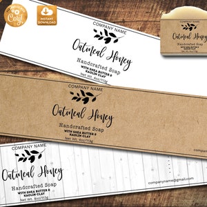 Label Template Natural Soap Labels, Handmade Soap Label, Vintage Rustic ...