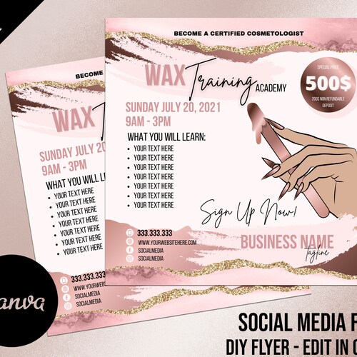 DIY Wax Course Flyer Design Waxing Class Flyer Beauty Waxing - Etsy
