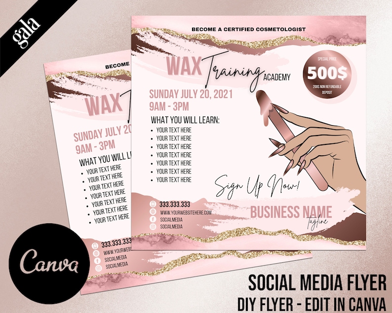 DIY Wax Course Flyer Design Waxing Class Flyer Beauty Waxing - Etsy
