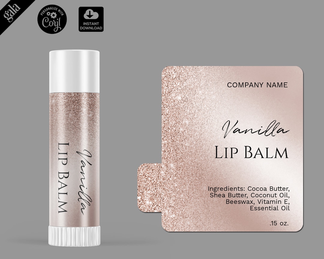 Editable Lip Balm Label Template, DIY Product Label, Lip Balm Label ...