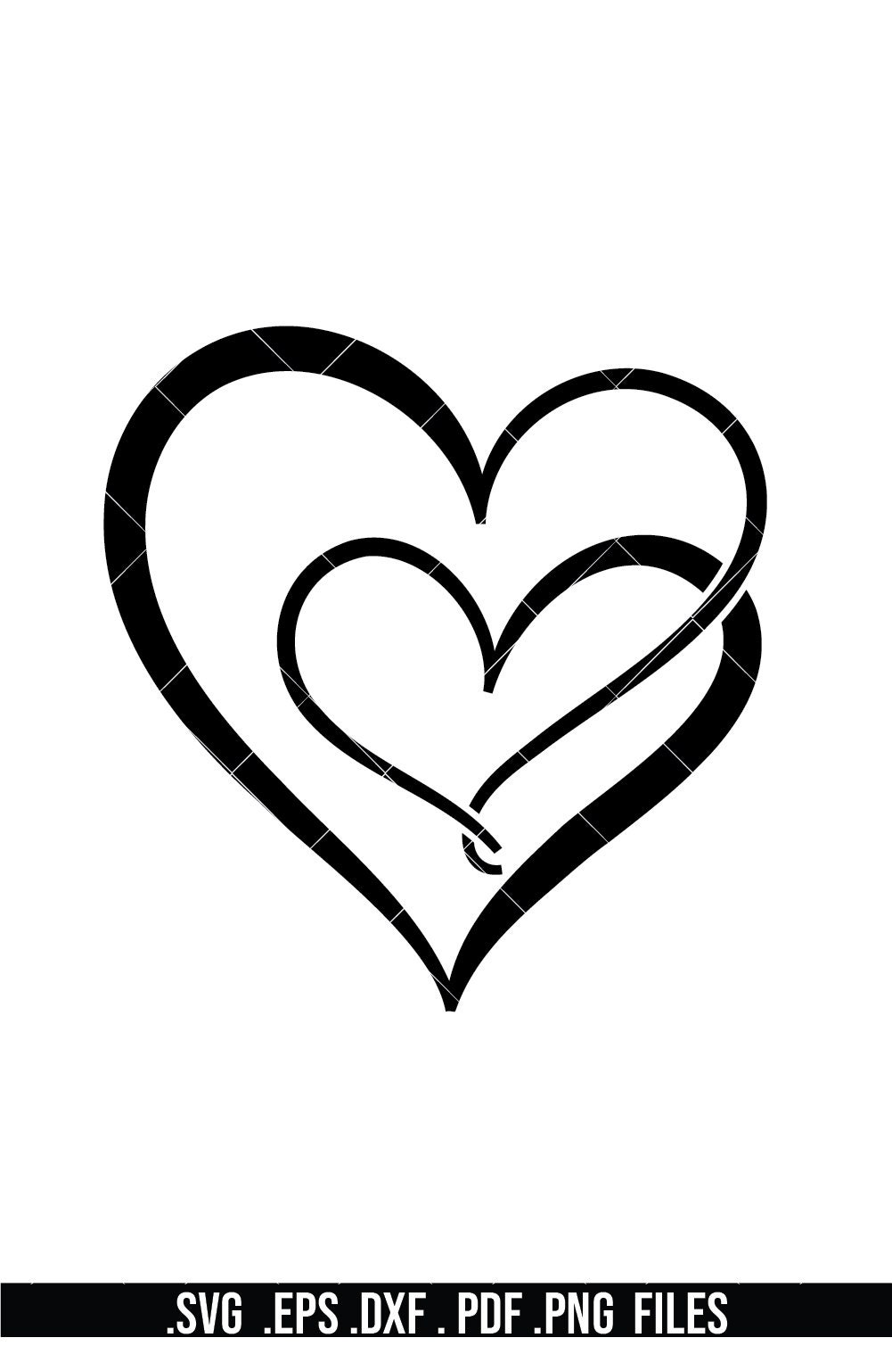 Two Hearts Clip Art Black And White