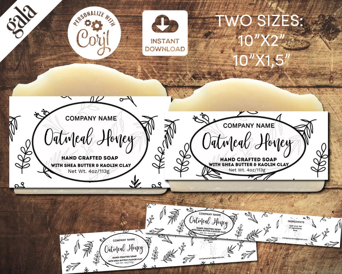 Natural Soap Labels 10x1 5 Handmade Soap Label Template Etsy