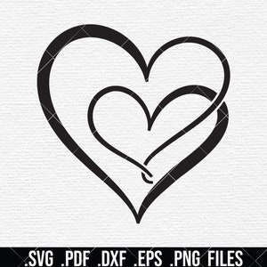 Two Hearts SVG, Valentines Day Svg, Heart Cut File, Love Svg, Romantic ...
