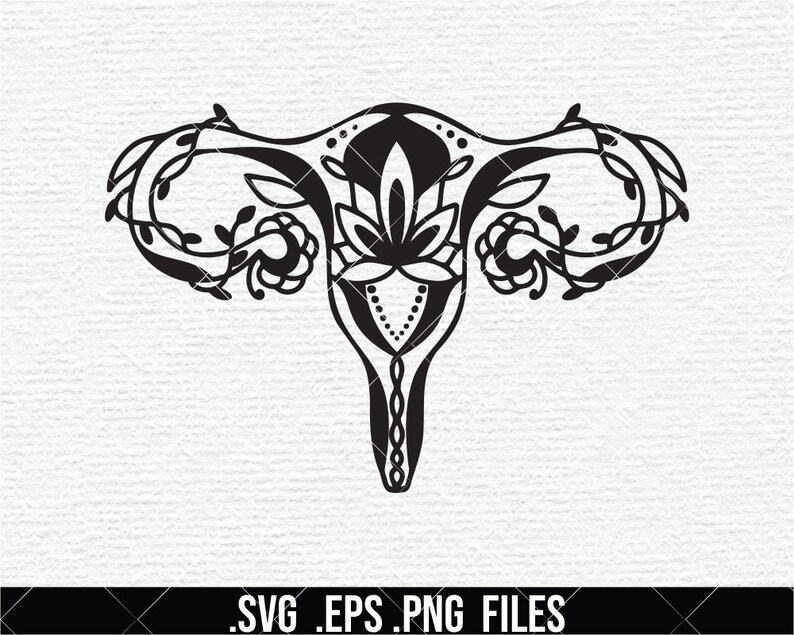Floral Uterus Svg File Uterus With Flowers Svg - Etsy